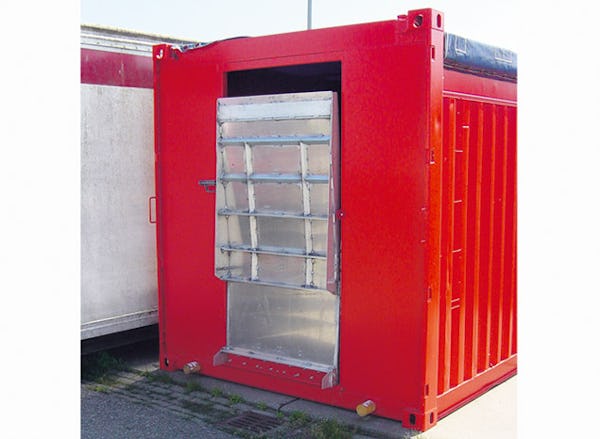 Hijscontainer tilt panelen waar lift tekortschiet