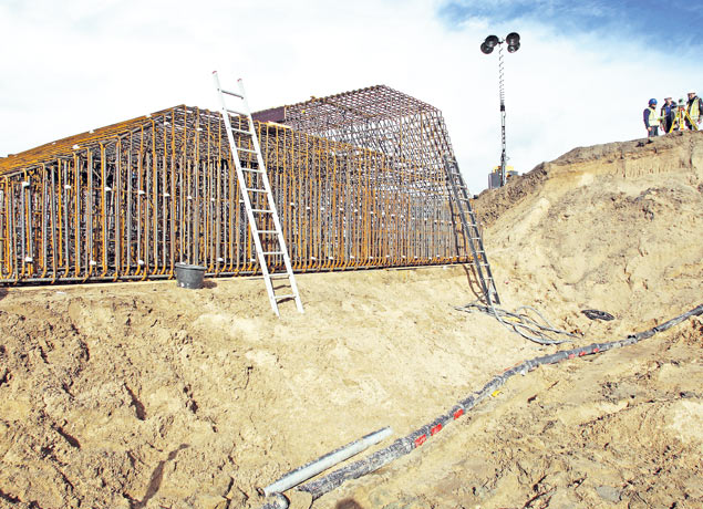 Prefab wapening voor landhoofd