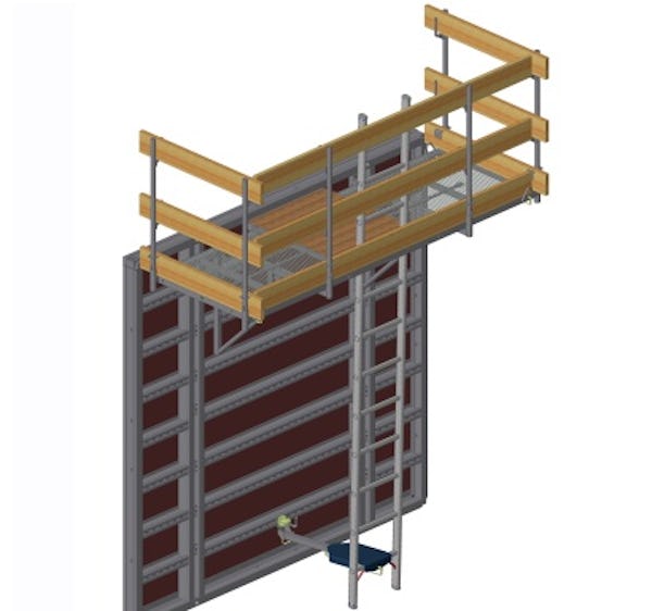 Veilig betonstorten met bordes en ladder