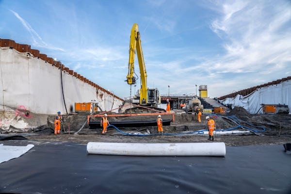 Vijftien voetbalvelden folie